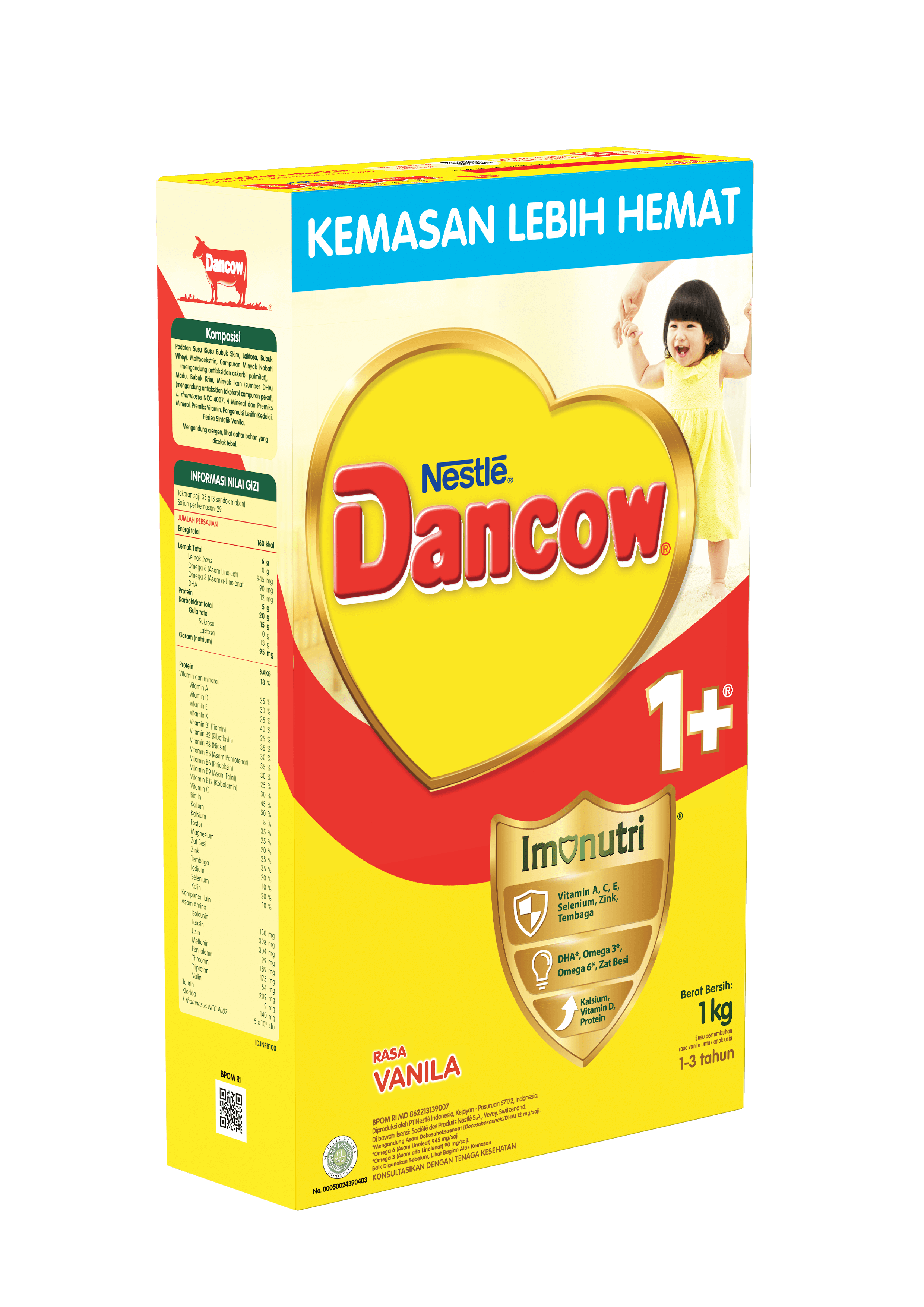 DANCOW 1+ Imunutri Vanila 1000 gr 1000 gr | DANCOW Parenting Center